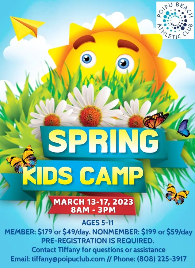 Spring Break Kids Camp at Poipu Club, Koloa on 13th March, 2023