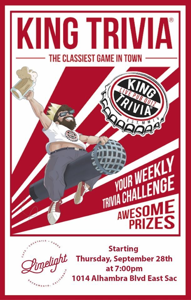 King Trivia Thursdays @Limelight916 at Limelight Bar & Cafe, Sacramento ...