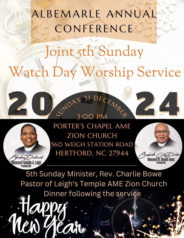 Joint 5th Sunday Service at Porter's Chapel AME Zion Church, Hertford ...