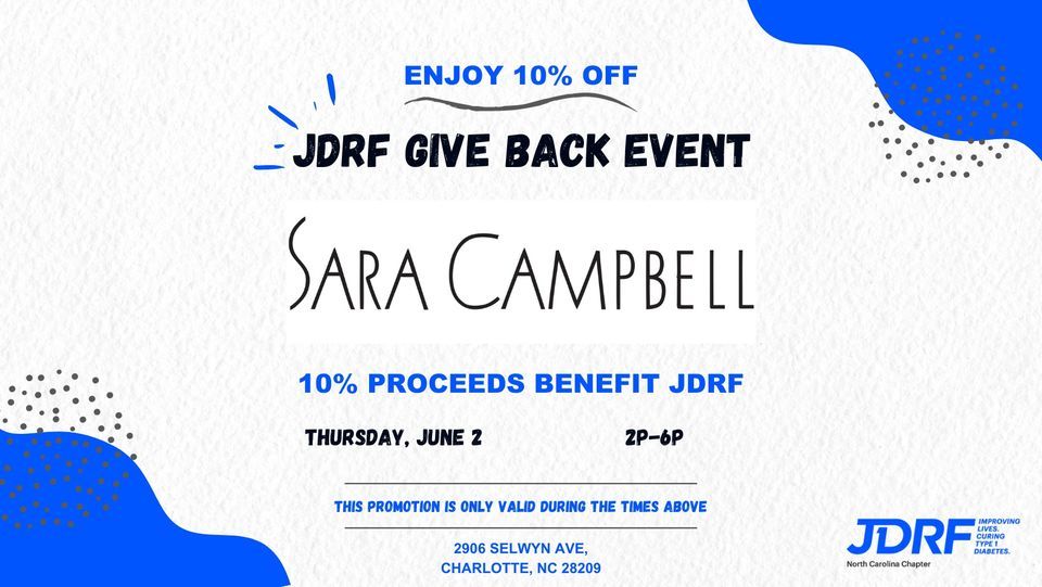 Sara Campbell JDRF Give Back Event at Sara Campbell Ltd. (Charlotte) on ...