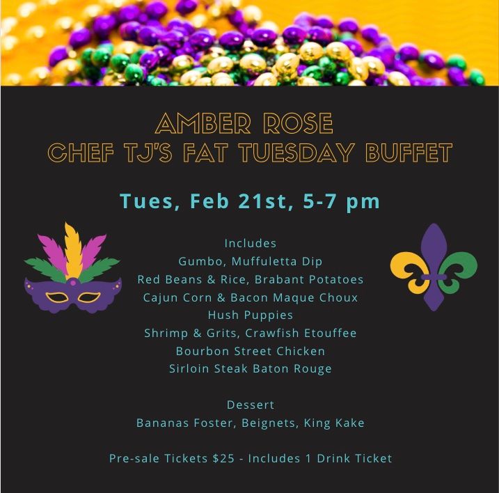 Chef TJS Fat Tuesday appetizer buffet | Amber Rose Restaurant and ...