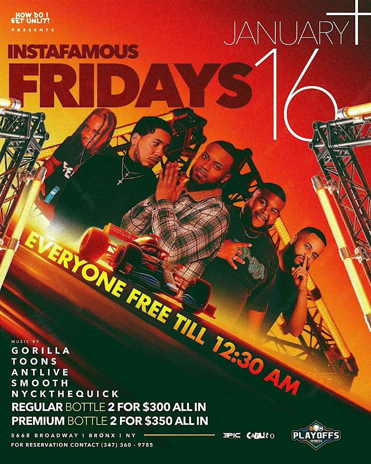 INSTA FAMOUS FRIDAY at Playoffs Sports Lounge, The Bronx on 16th ...