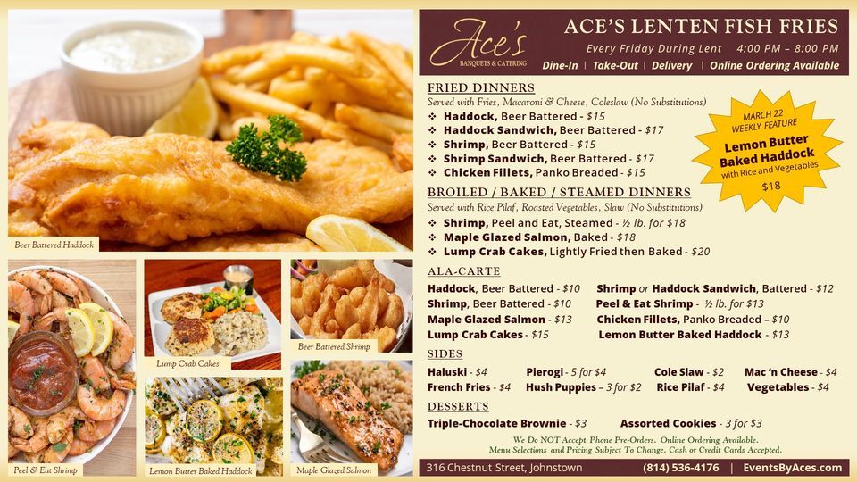 Aces Lenten Fish Fry | Ace's, Johnstown, PA | March 22, 2024