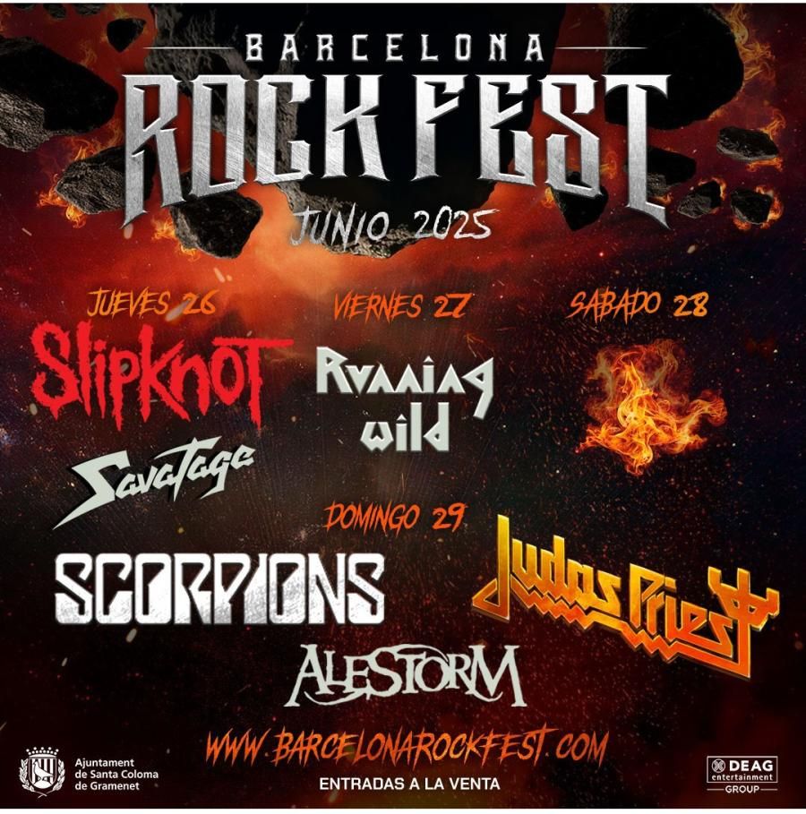 Barcelona Rock Fest 2025 - 4-Day Pass - Slipknot, Judas Priest ...