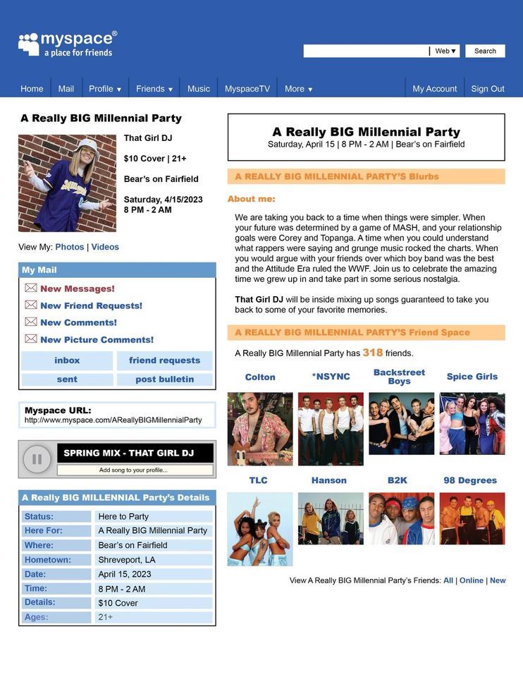 // A Really BIG Millennial Party // | Bear's, Shreveport, LA | April 15 ...