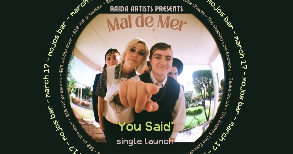 Mal de Mer You Said Single Launch at Mojos Bar Fremantle on 17th March ...