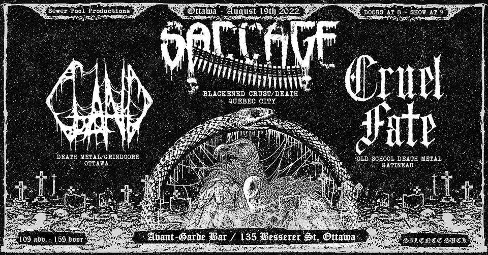 Saccage/Cruel Fate/Gland @ Avant Garde Bar August 19 at Avant-Garde Bar ...