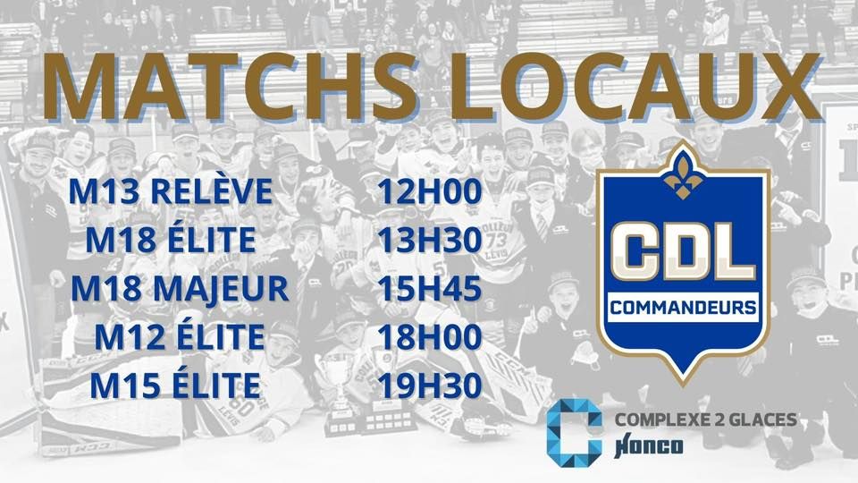 Matchs Locaux 28 janvier at Complexe 2 Glaces HONCO, Lévis on 28th ...