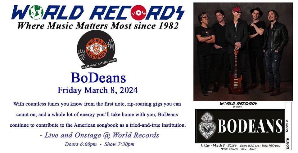 BoDeans - Friday March 8, 2024 | 2815 F St, Bakersfield, CA, United ...