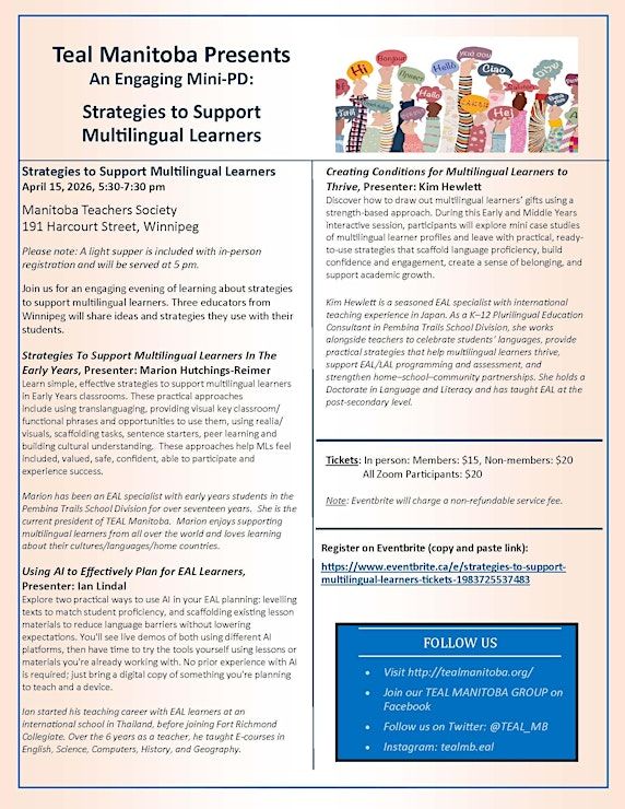 Strategies to Support Multilingual Learners at Manitoba Teachers ...