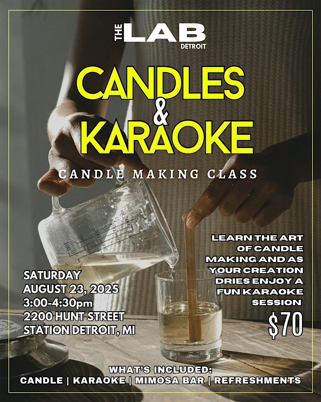 Candles & Karaoke: Candle Making Class at 2200 Hunt St, Detroit on 22nd ...