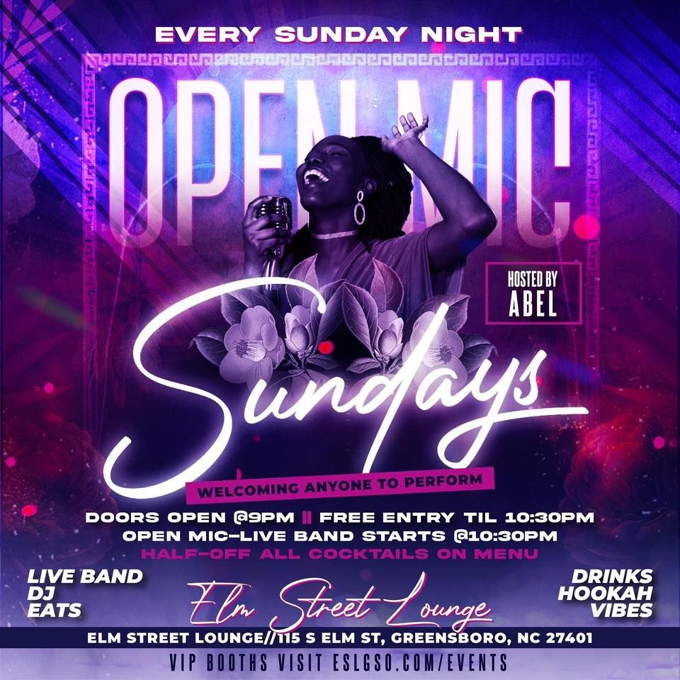 Open Mic Sundays Live Band Free Entry Until 1030pm Elm Street Open Mic Sundays Live Band Free Entry Until 1030pm Elm Street