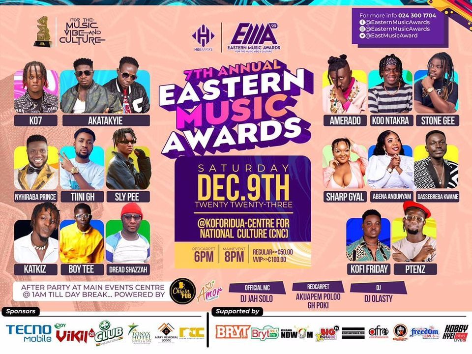 EASTERN MUSIC AWARDS 2023 at Cultural Center, Koforidua, Cape Coast on ...