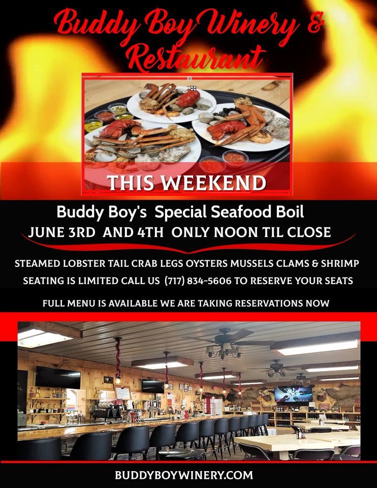 Buddy Boys Seafood Boil Dinner at Buddy Boy Winery & Vineyard ...