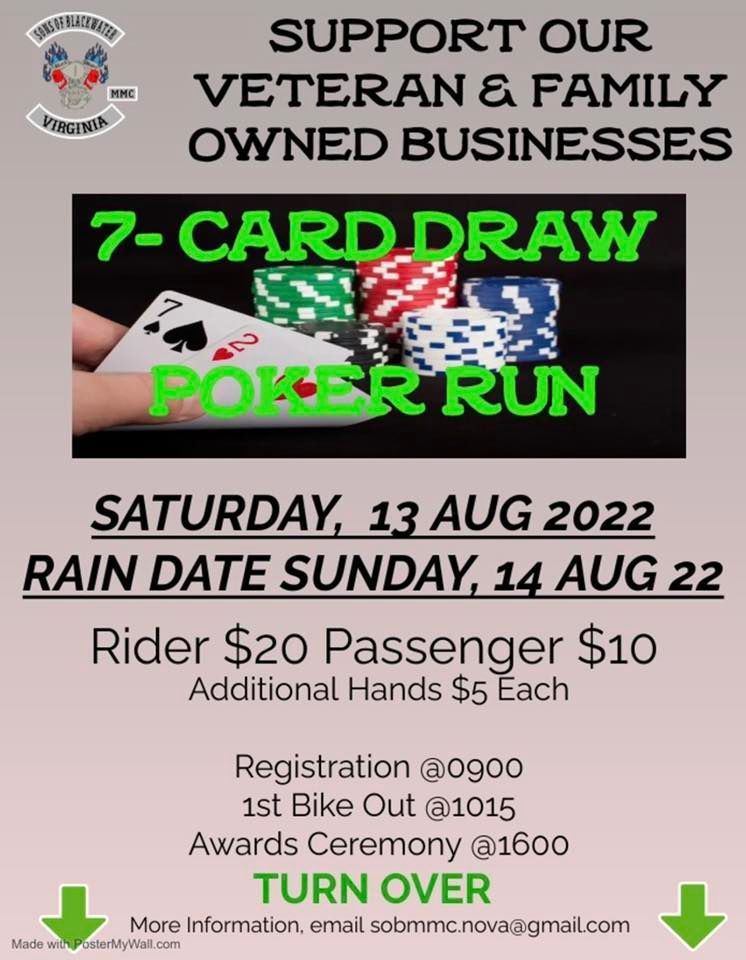 7 Card Draw Poker Run | Battlefield Restaurant, Fredericksburg, VA ...