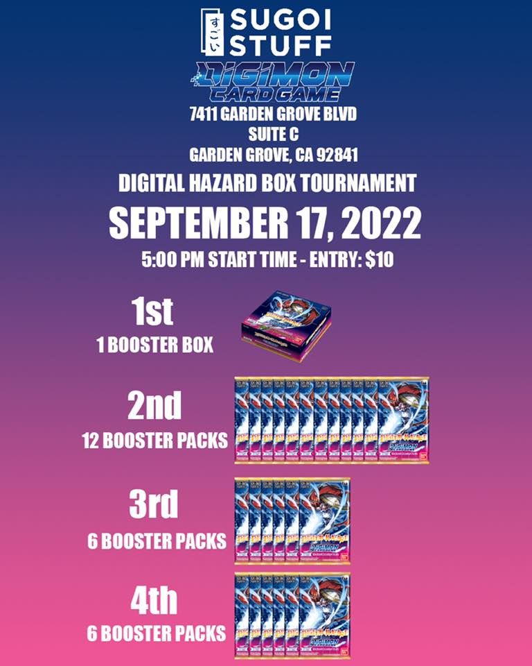 Digimon Box Tournament | Sugoi Stuff, Garden Grove, CA | September 17, 2022
