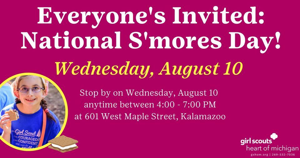 National Smores Day - Kalamazoo at Girl Scouts Heart of Michigan ...