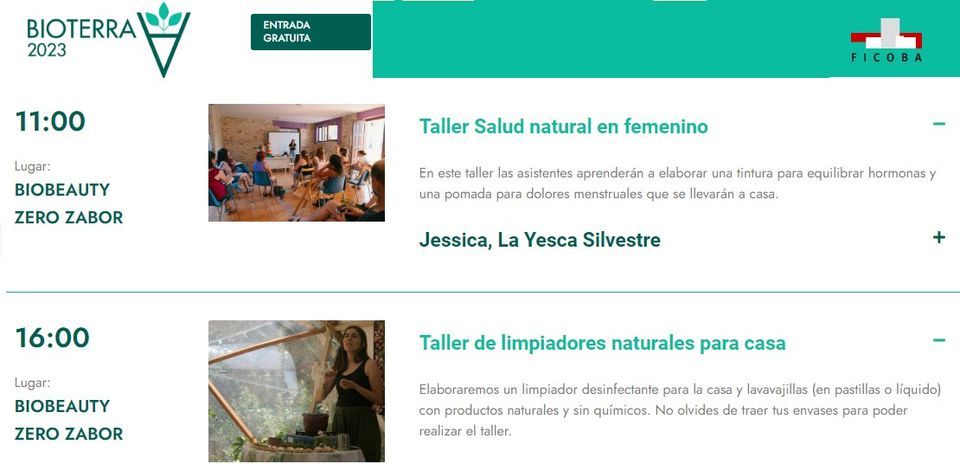 Taller de salud natural en femenino y Taller de limpiadores naturales para el hogar. BIOTERRA ...