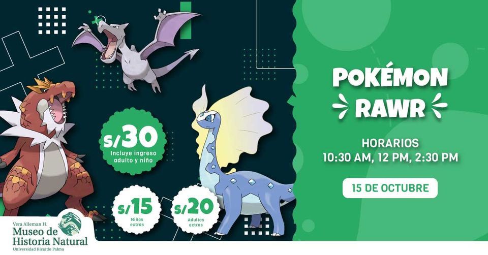Recorrido temático: Pokémon Rawr at Universidad Ricardo Palma, Lima on ...