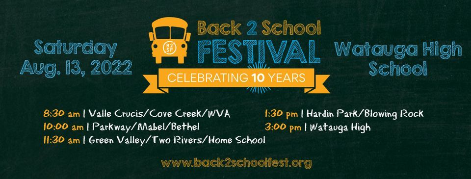 Back 2 School Festival 2022 at Watauga High, Boone on 13th August, 2022