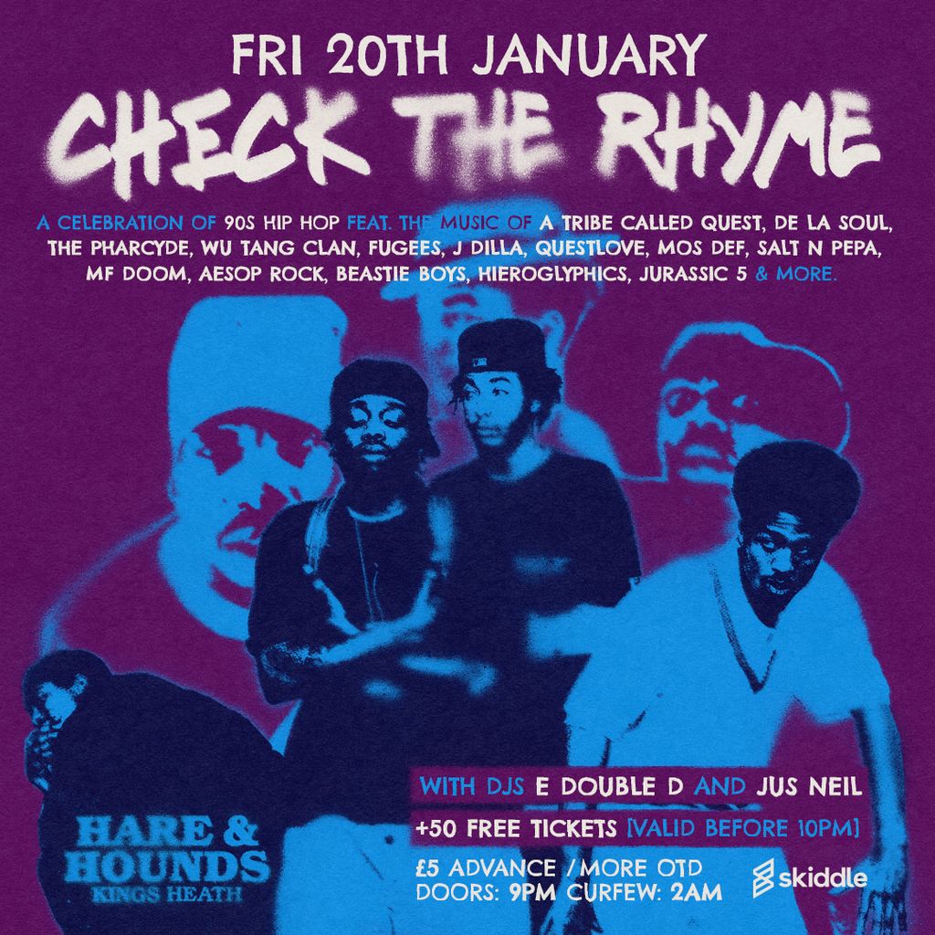 Check The Rhyme A Night Of 90s Hip Hop Tickets Hare And Hounds check-the-rhyme-a-night-of-90s-hip-hop-tickets-hare-and-hounds