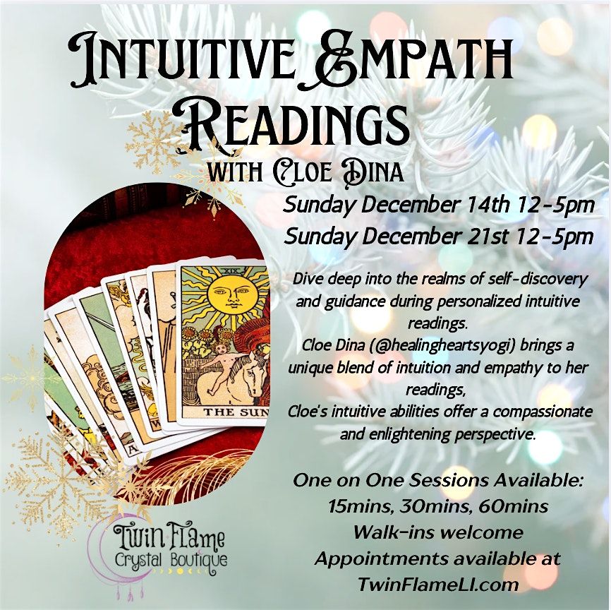 Intuitive Empath Readings with Cloe Dina at Twin Flame, Bethpage on 21st December, 2025