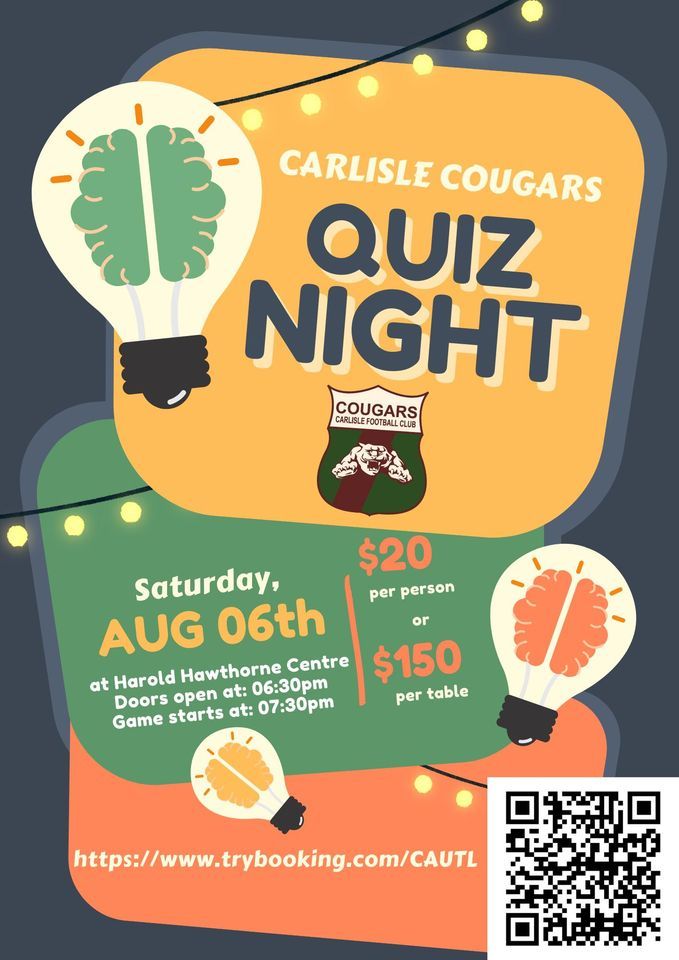 Carlisle Quiz Night 2022 | Harold Hawthorne Community Centre, Perth, WA ...