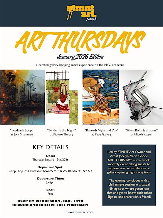 Art Thursdays: January 2026 Edition at Chop-Shop, New York on 15th ...