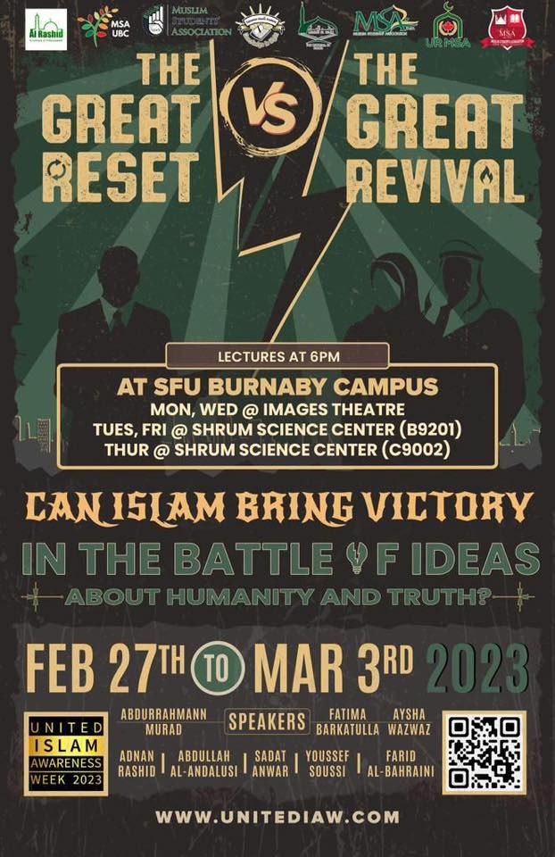 United Islam Awareness Week 2023 – SFU MSA at SFU, Burnaby on 24th ...