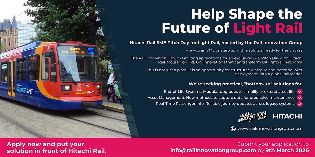 Hitachi Rail SME Ecosystem Pitch Days: Light Rail at Bramall Lane ...