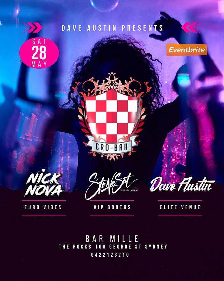 Cro-Bar @ Bar Mille Sat 28th May 2022 at Bar Mille, Sydney on 28th May ...