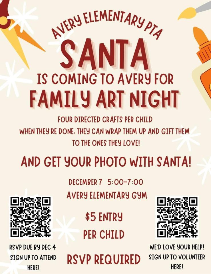 Family Art Night | Avery Elementary School, Bellevue, NE | December 7, 2023