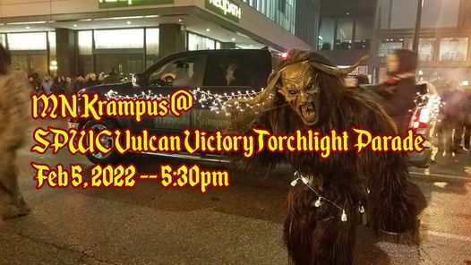 MN Krampus in SPWC Vulcan Victory Torchlight Parade at Landmark Center ...