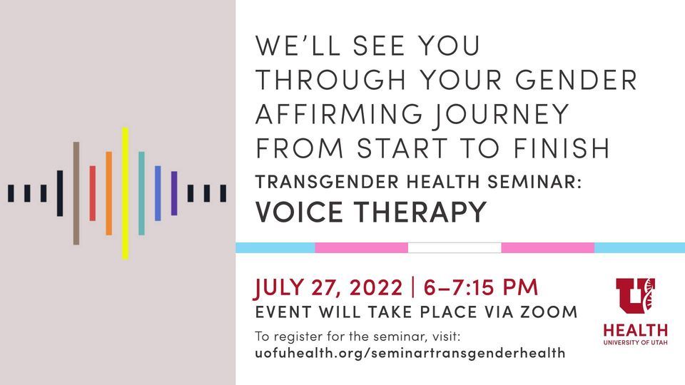 Transgender Health Seminar: Gender Affirming Voice Therapy at online on ...