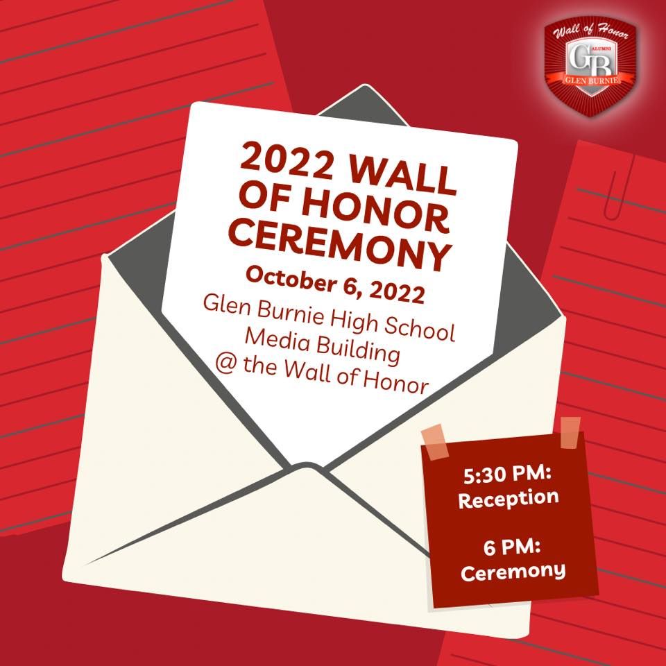 2022 Wall of Honor Ceremony at Glen Burnie High School on 6th October, 2022