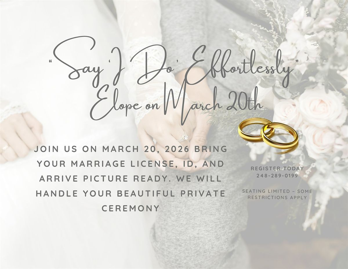 Spring Equinox Elopement 2026 at The Westin Southfield Detroit on 20th ...