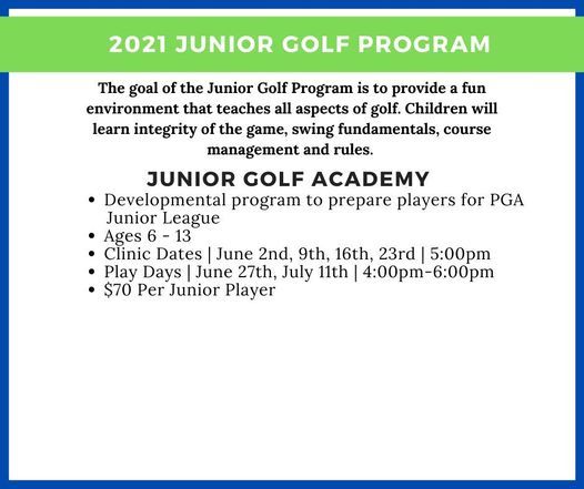 2021 Junior Golf Program | Junior Golf Academy at Regents' Glen Country ...