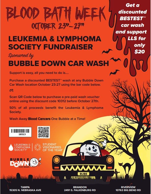 Blood Bath Week at Bubble Down Car Wash | Bubble Down, Wesley Chapel ...