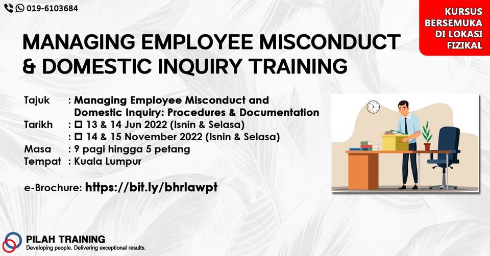 Managing Employee Misconduct and Domestic Inquiry: Procedures & Documentations Training ...