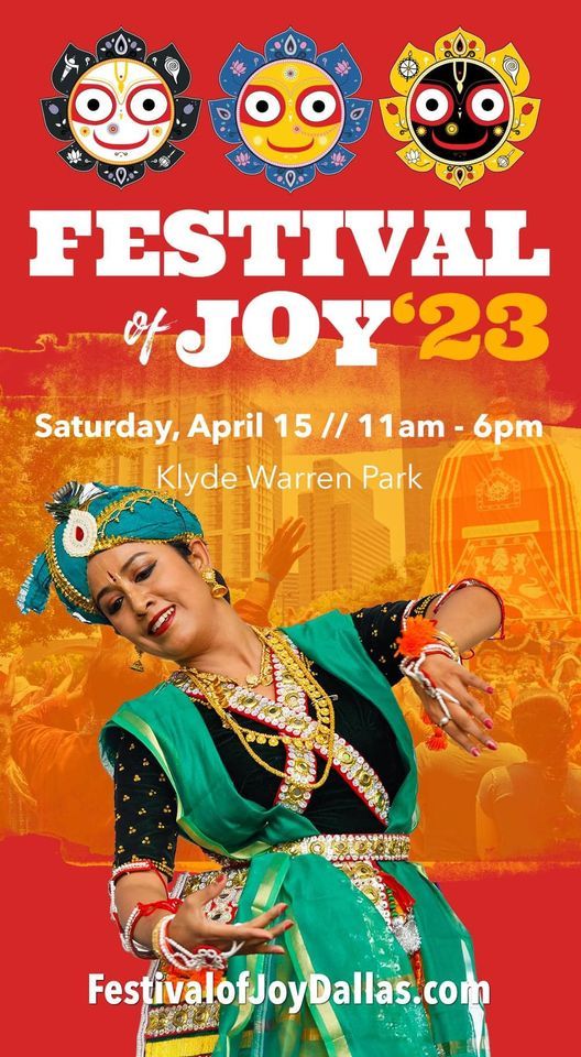 4th Annual Festival Of Joy Dallas at Klyde Warren Park, Dallas on 15th ...