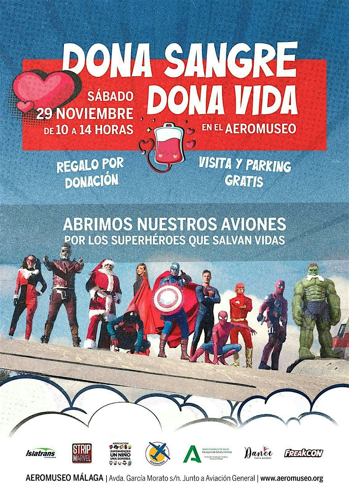 Dona Sangre con los Superheroes de Marvel y DC at Museo Aeronáutico ...