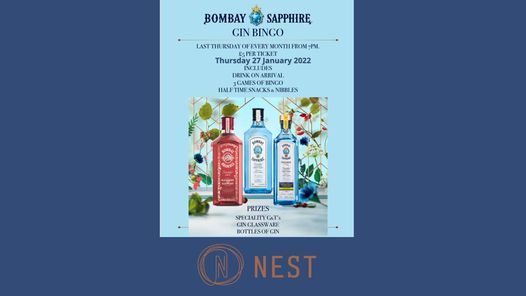 GIN BINGO | NEST, Bradford, EN | January 27, 2022
