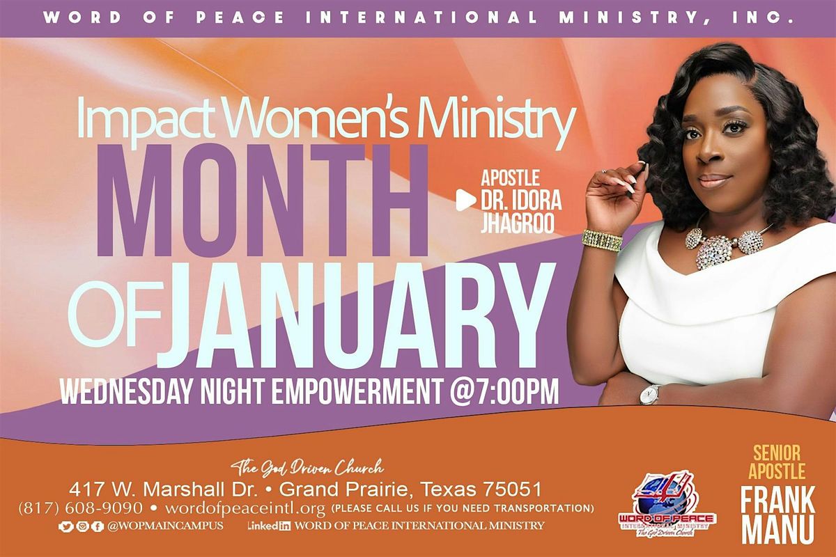 Impact Womens Ministry MidWeek Classes all January at Word of Peace ...