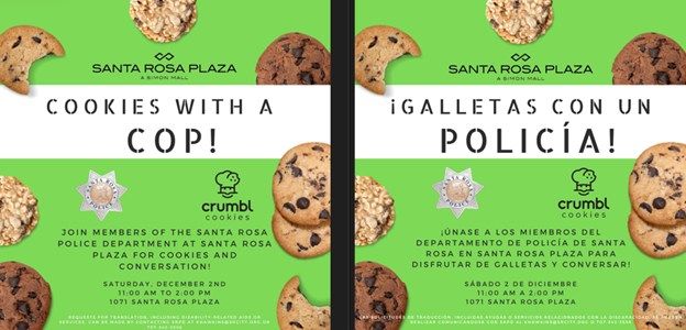 Cookies with a Cop! Galletas con un policia! at 1071 Santa Rosa Plz ...