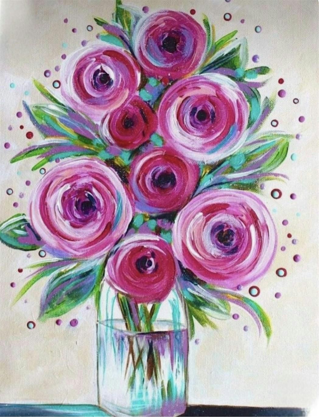 Valentines Day Paint Party- Floral Romance on Canvas! at Craft +Light ...