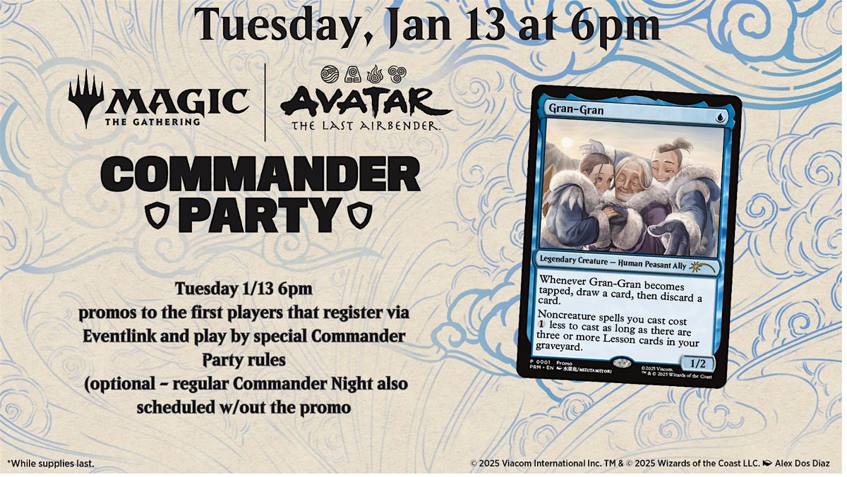Magic Avatar: The Last Airbender Commander Party at Round Table Games ...