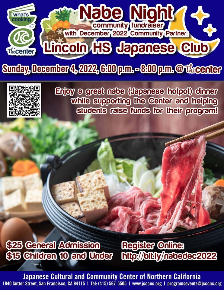Nabe Night Community Fundraiser with Lincoln HS Japanese Club ...