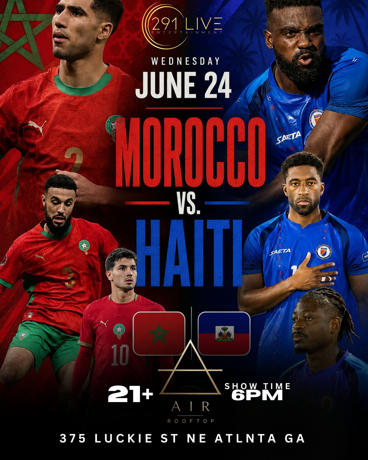 Morocco vs Haiti Watch Party at Air Rooftop Atlanta at 375 Luckie St NW ...