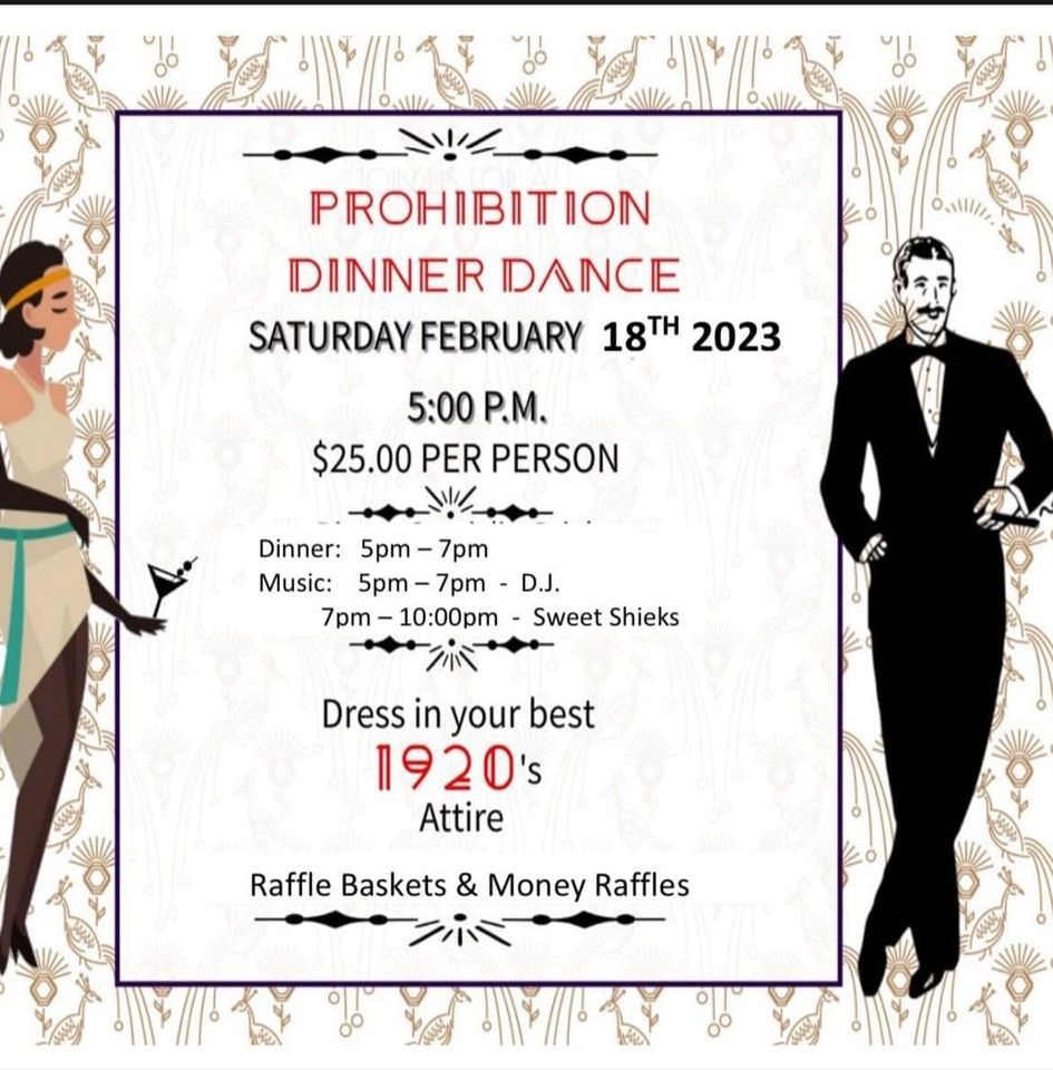 Prohibition Dinner Dance at Kenosha Moose Family Center 286 on 18th ...