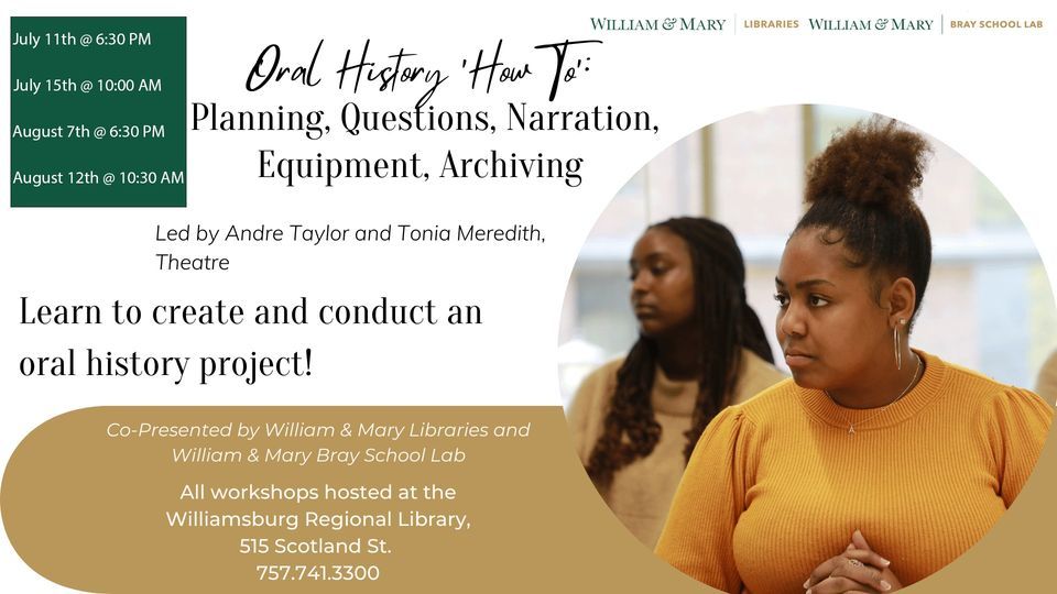 Oral History "How To": Planning, Questions, Narration, Equipment, and ...